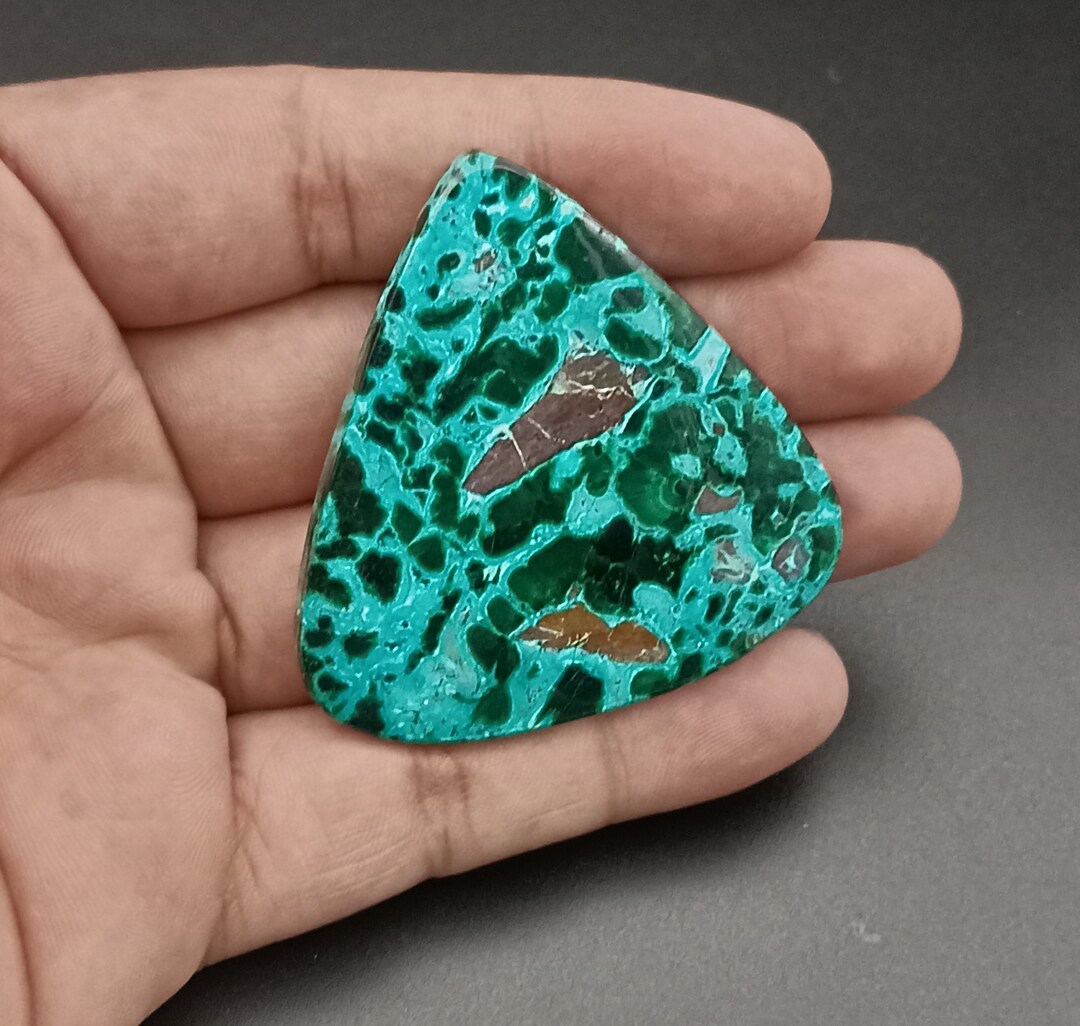 Heart Gemstone, Natural Azurite Malachite Cabochon Gemstone, Designer ...