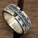 Mens Silver Ring Large Ring Lucky Ring Oxidized Dark Silver Ring S925 ...