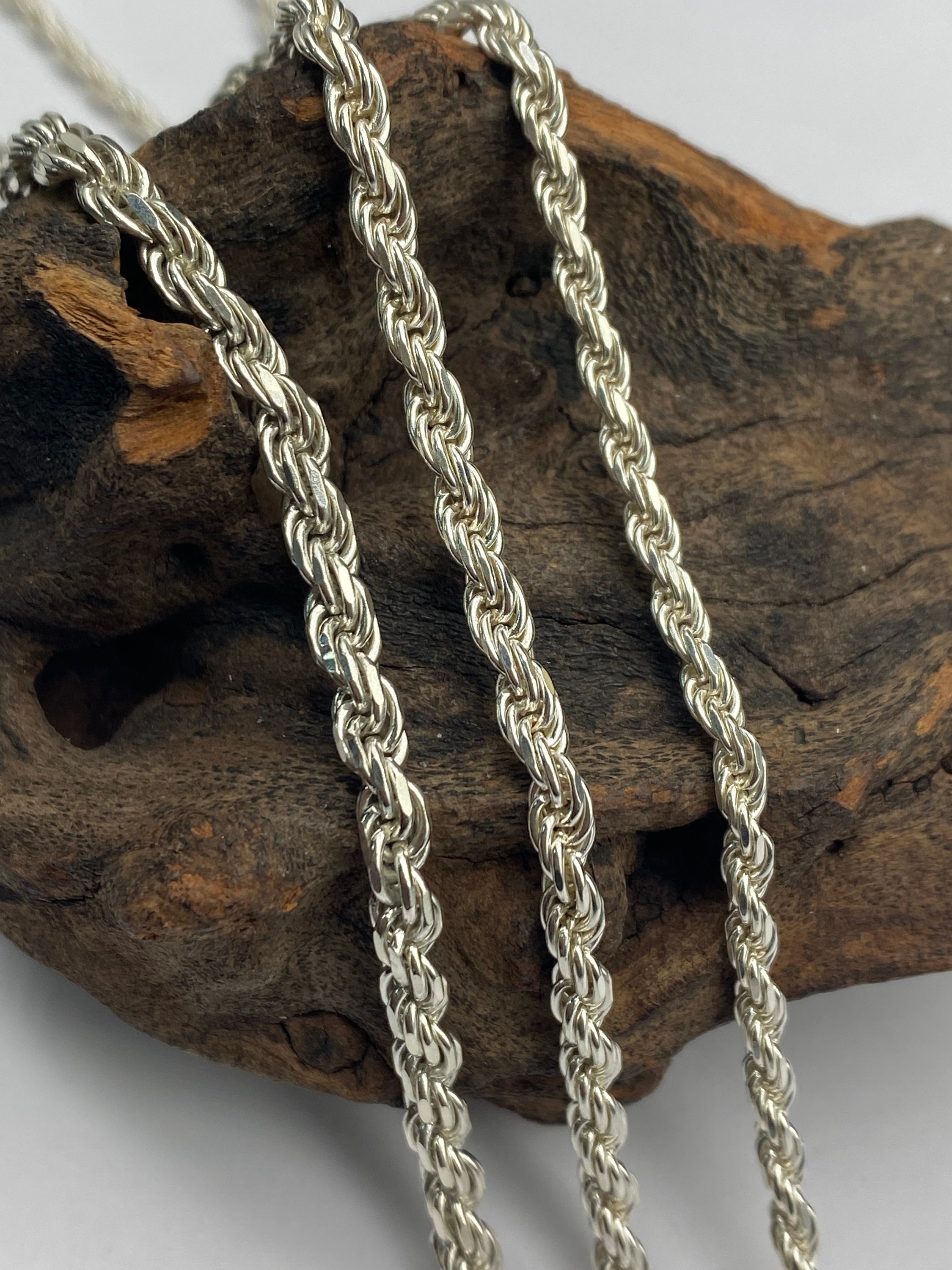 Silver Chain Rope Chain Men Necklacesilver 925 Chains 3mm - Etsy