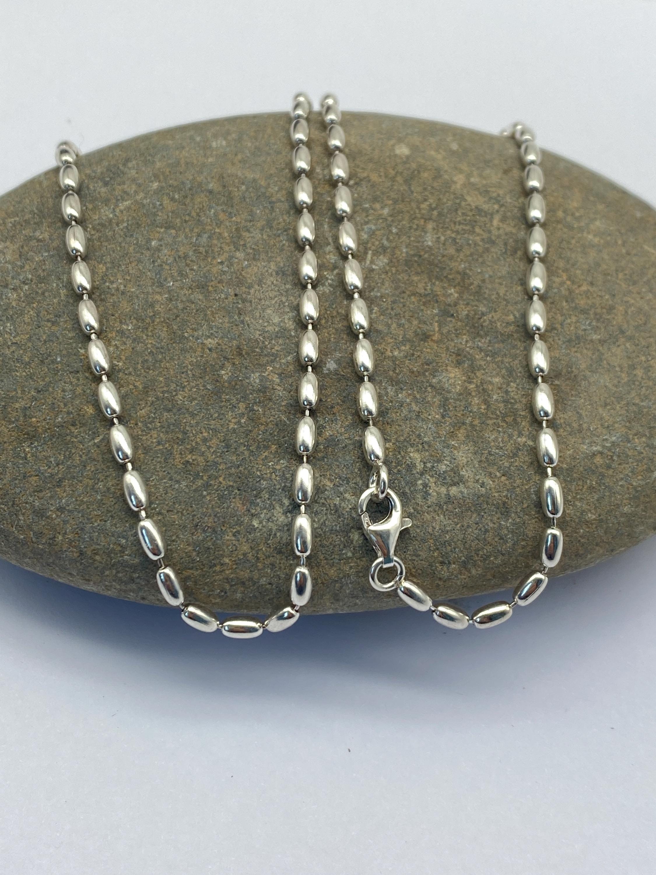 2.5mm Silver Beads Chain 925 Sterling Silver - Etsy