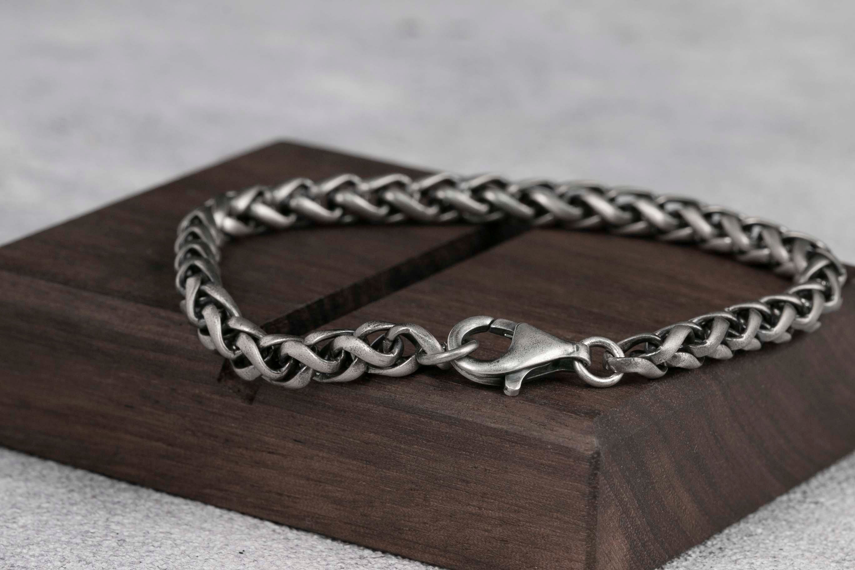 6mm Men's Silver Bracelet Wrist Chain Men's Braclet Silver Bracelet ...