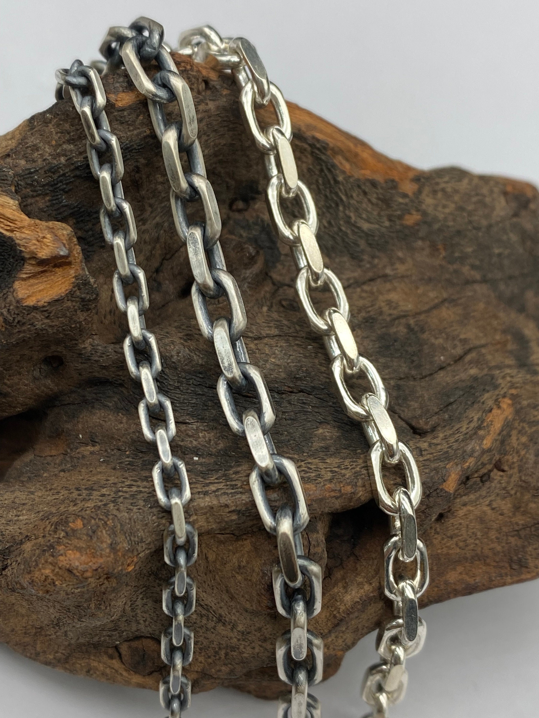 Men Necklacesilver Chain Cable Chain 3mm 3.5mm 4.5mm 6mm - Etsy