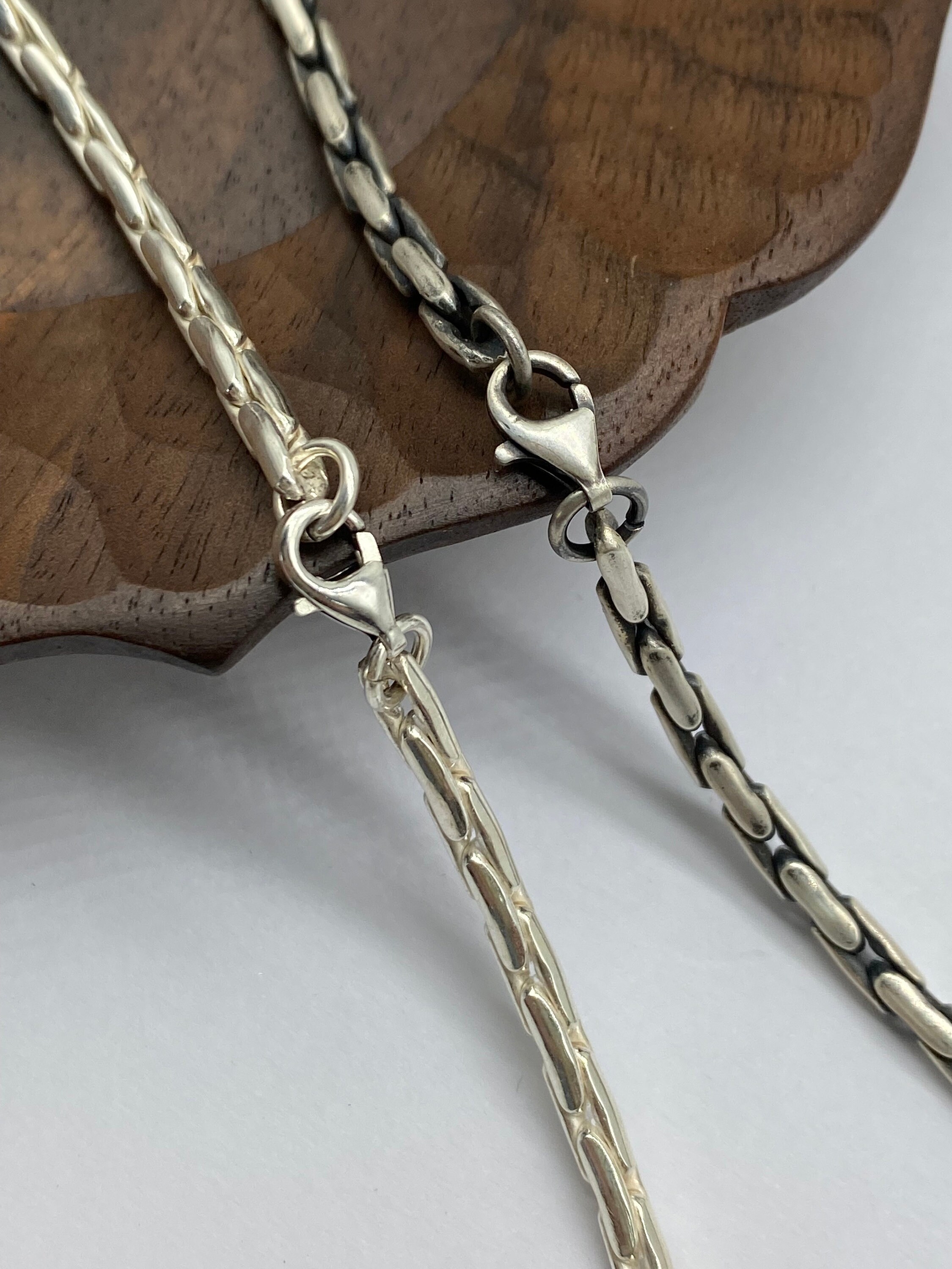 Silver Chain Men Necklace Box Chain Ssterling Silver 925 - Etsy