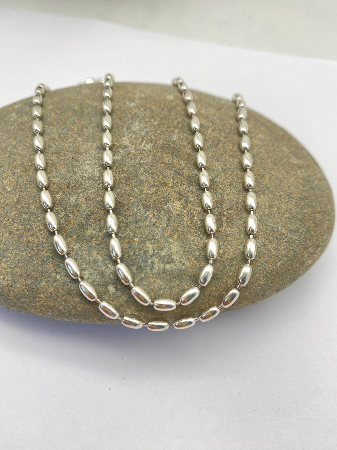 2.5mm Silver Beads Chain 925 Sterling Silver - Etsy