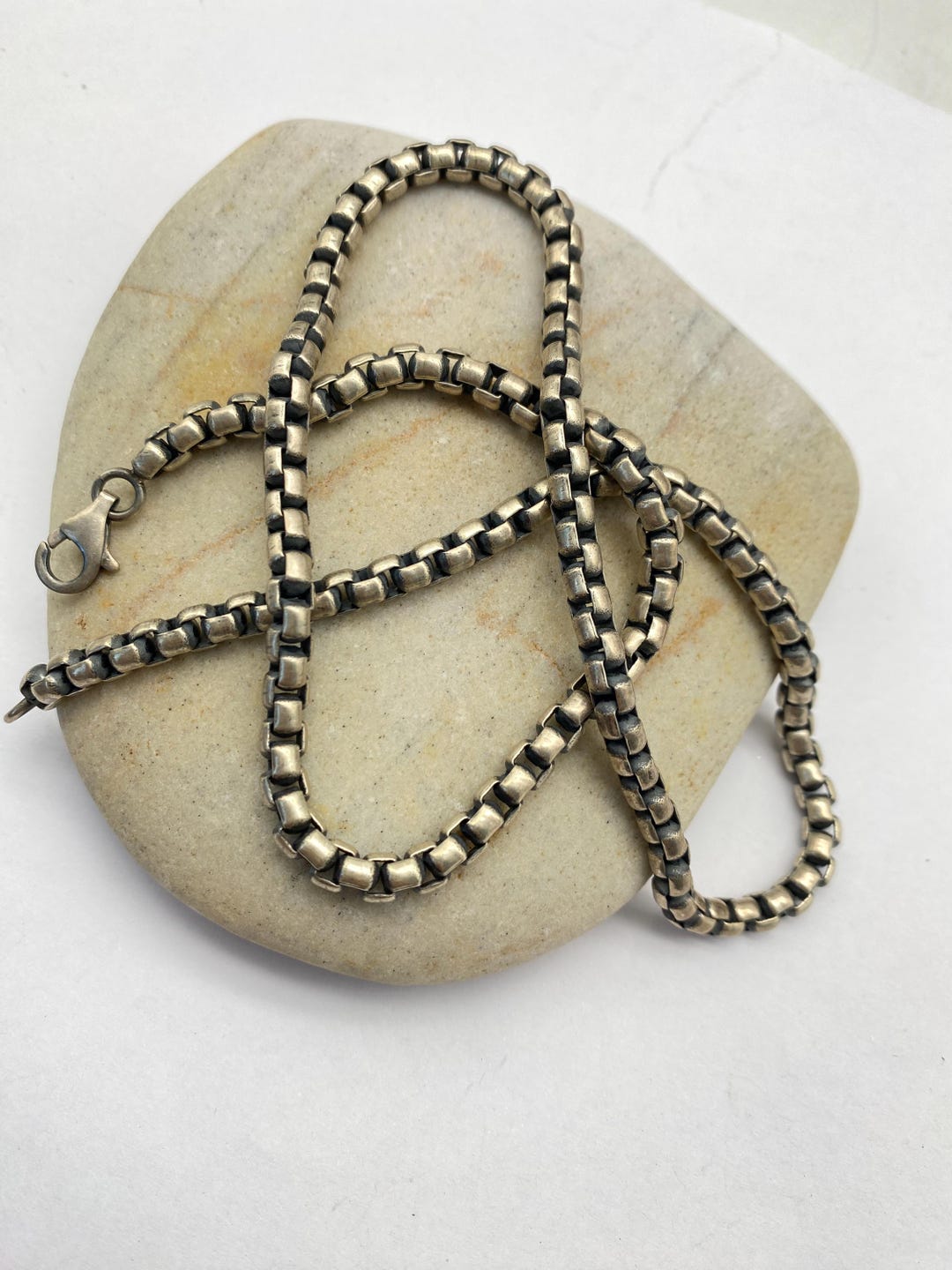 5mm Round Box Chain Silver Chain Men Necklace S925 - Etsy