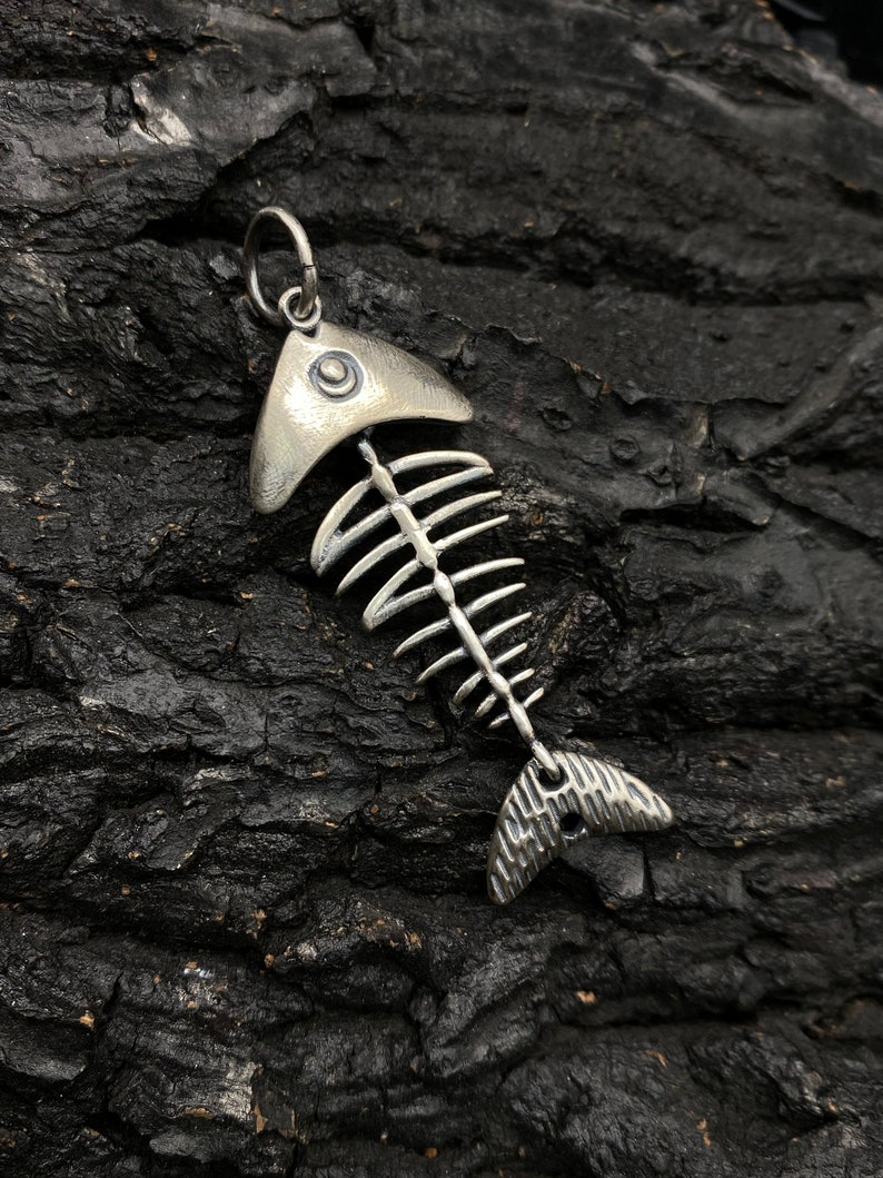 Fishbone Pendant Fish Pendant Necklace S925 - Etsy
