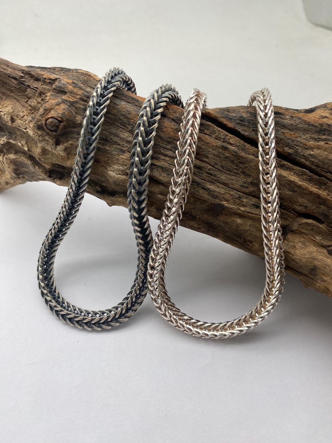 5mm Mens Silver Chain Foxtail Chain Braid Chain 925 Sterling Silver - Etsy