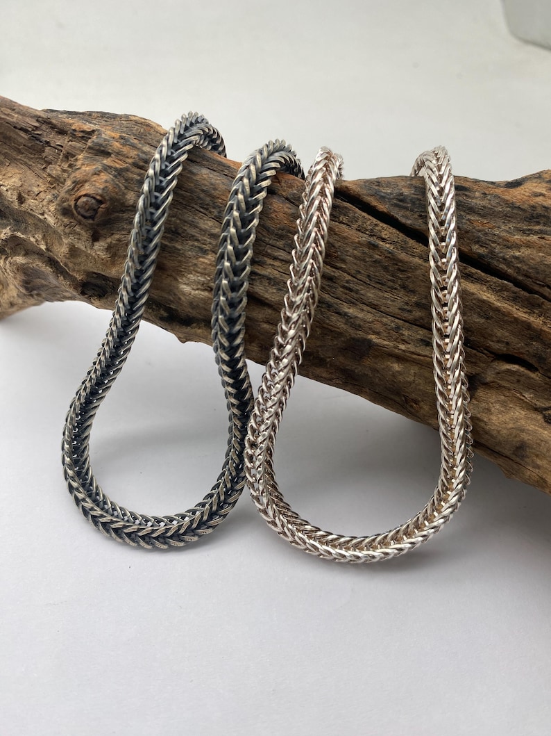 5mm Mens Silver Chain Foxtail Chain Braid Chain 925 Sterling Silver - Etsy