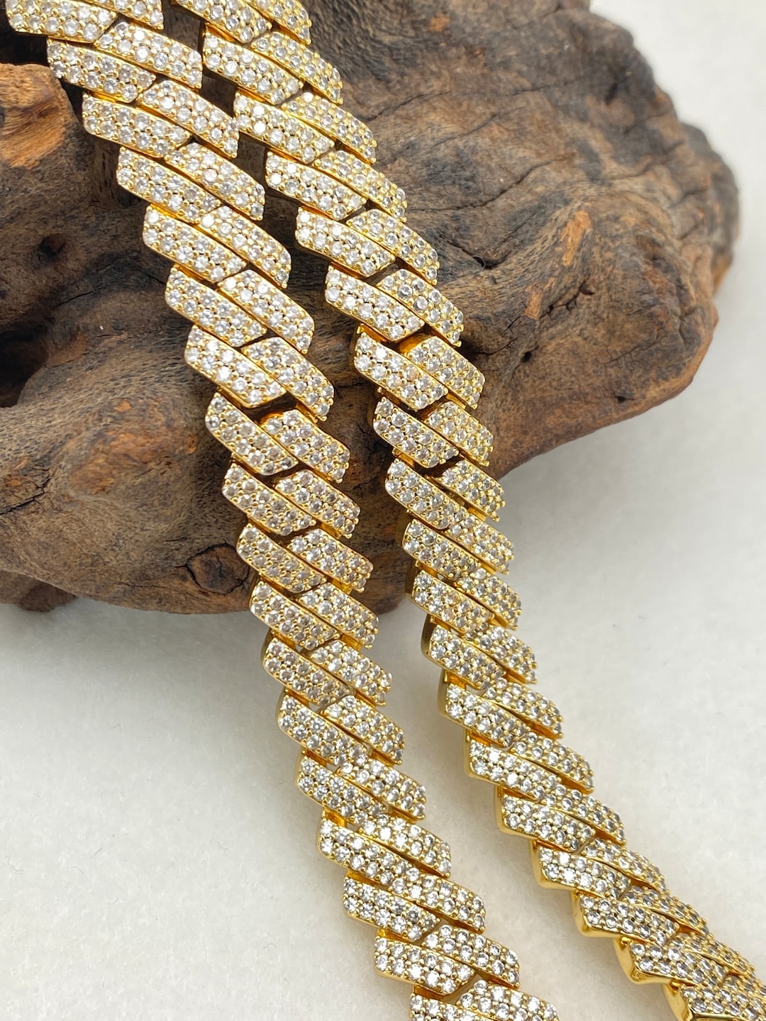 Hip Hop Chain Iced Out Necklace Men's Moissanite Cuban Link Chain ...