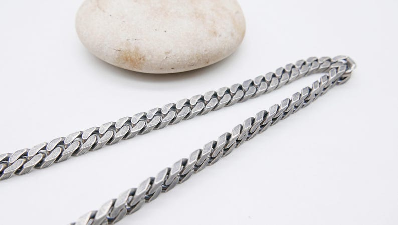 Silver Cuban Chain Mens Silver Chain Silver Choker Heavy Necklace 925 ...