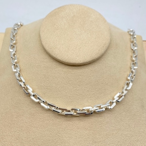 925 Silver Chain,rectangle Cable Chain,silver Necklace,mens Necklace ...