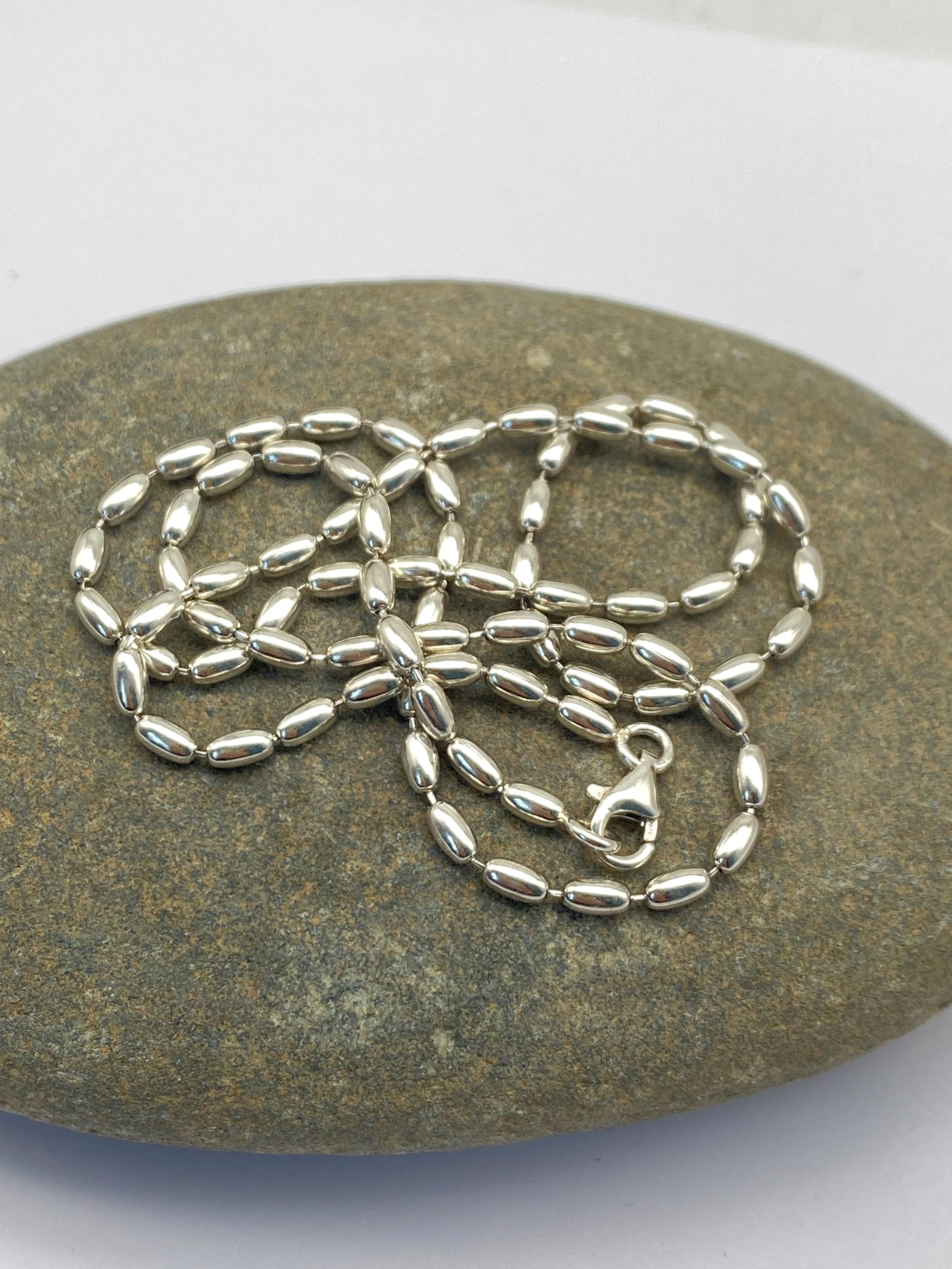 2.5mm Silver Beads Chain 925 Sterling Silver - Etsy