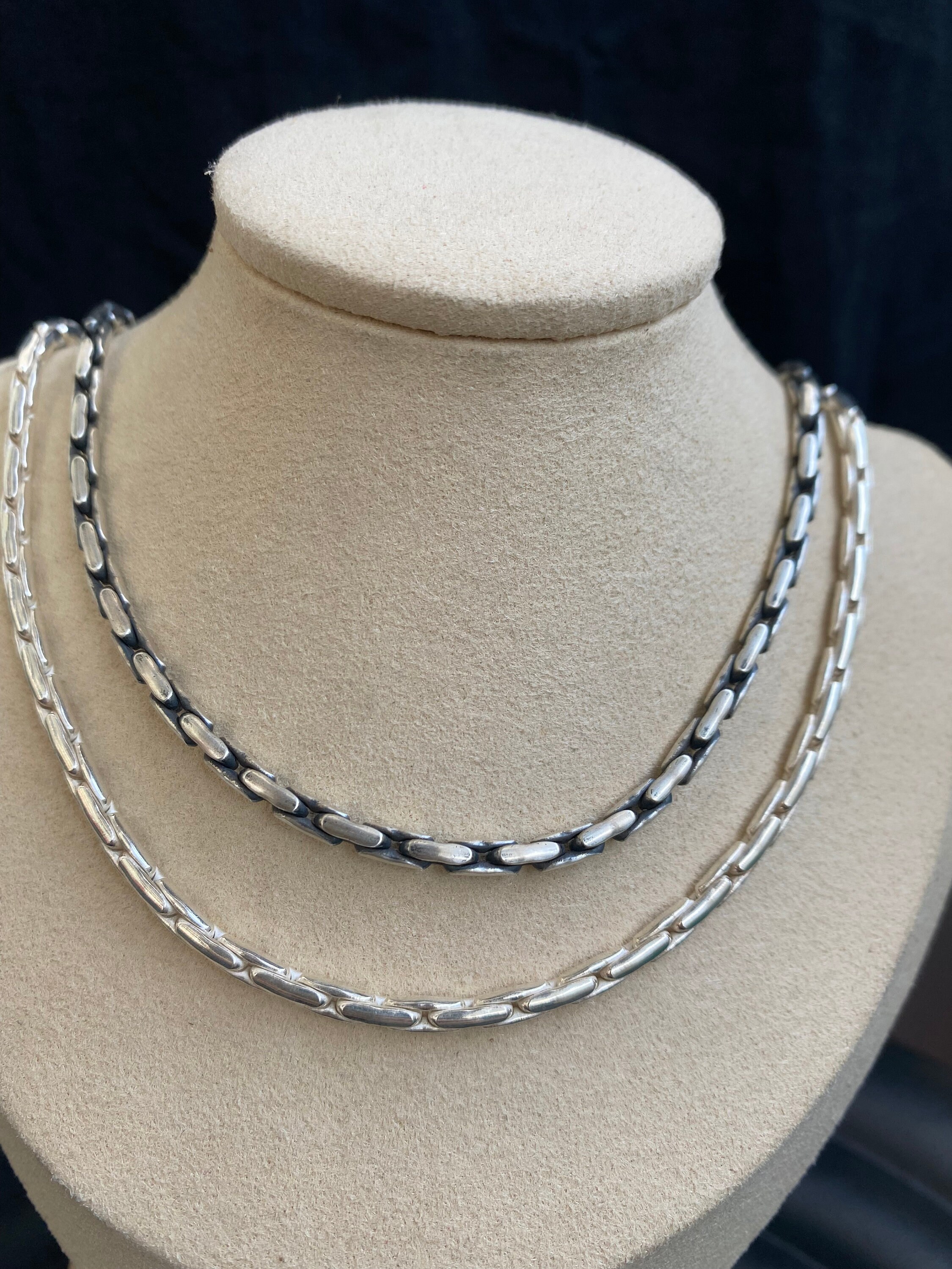 Silver Chain Men Necklace Box Chain Ssterling Silver 925 - Etsy