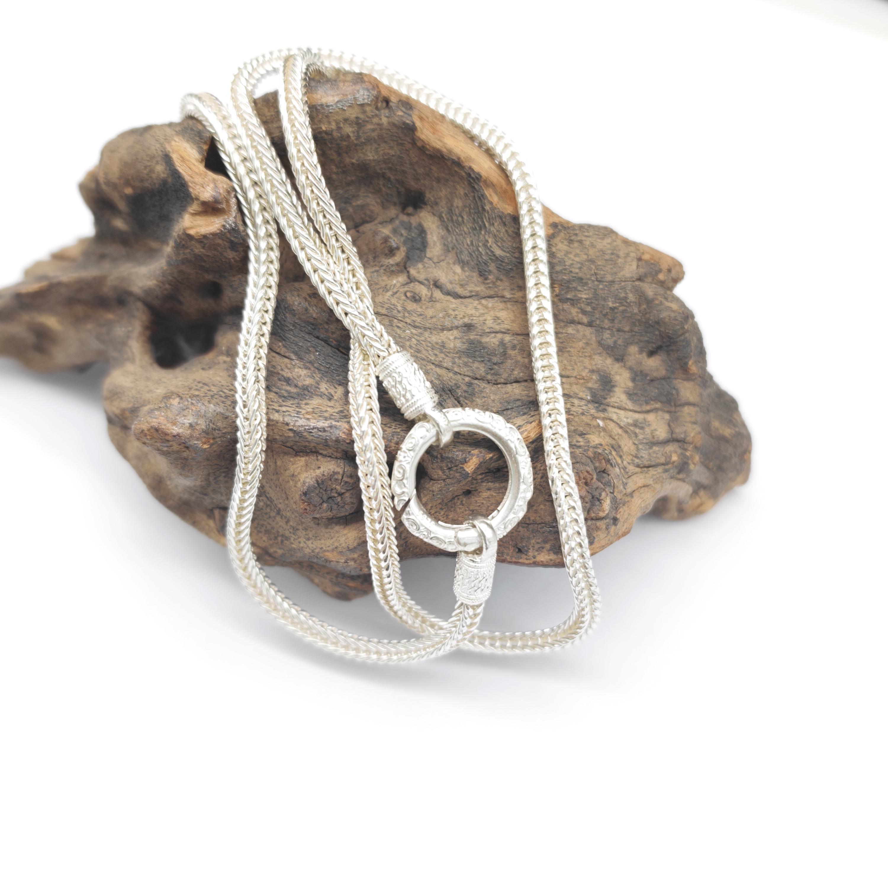 Mens Silver Chain Foxtail Chain Viking Necklace 925 Sterling Silver - Etsy
