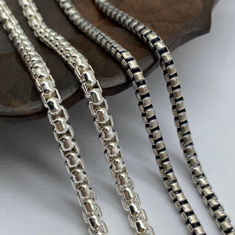 Mens Box Chains Necklace - Etsy