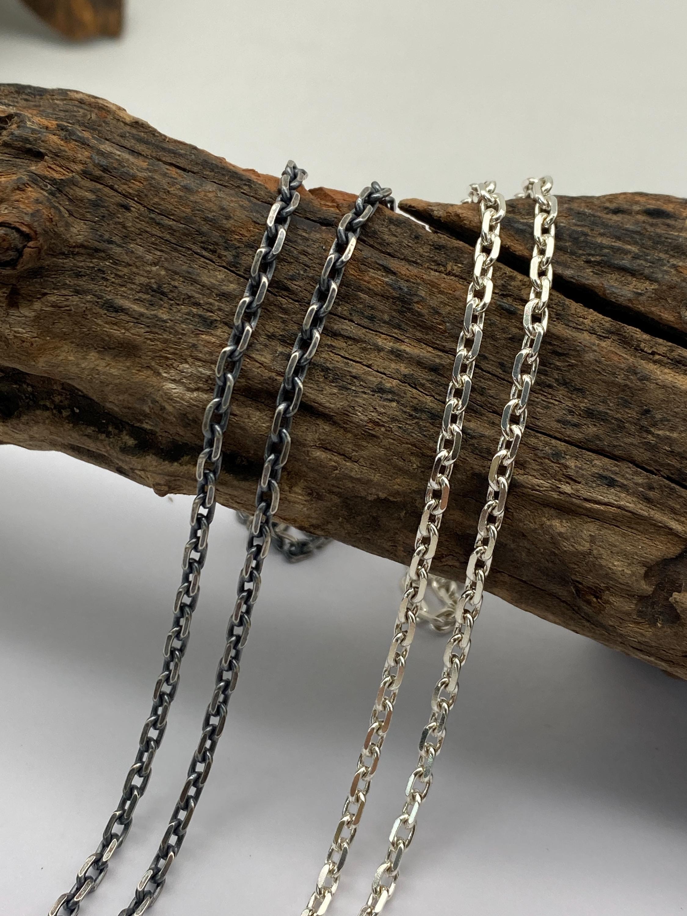 925 Sterling Silver Cable Chain for Pendant 3mm - Etsy
