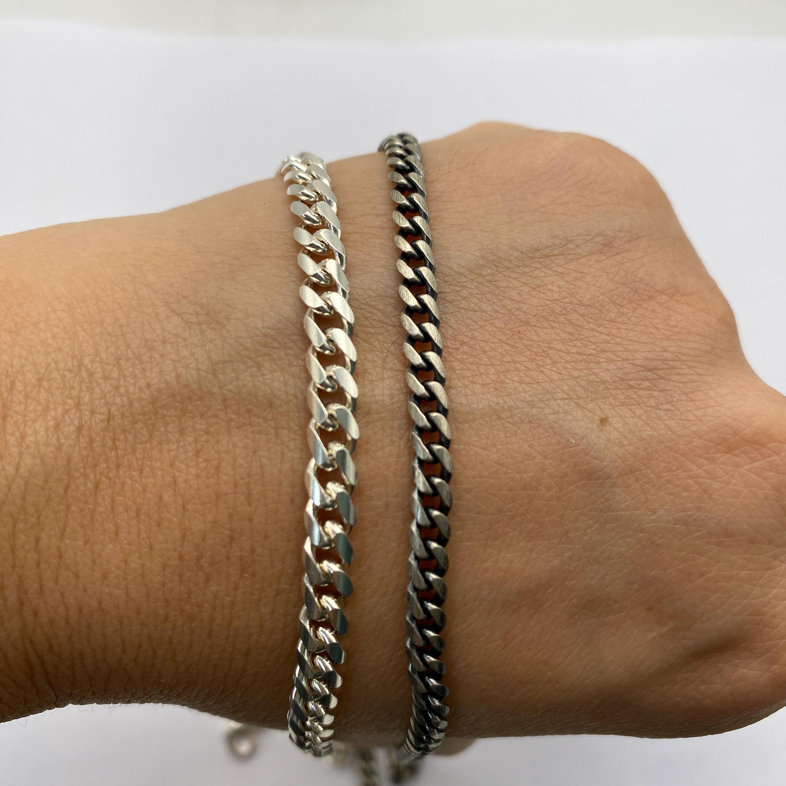 Mens Silver Chain Cuban Chain 925 Solid Silver Chain 4mm 5mm - Etsy