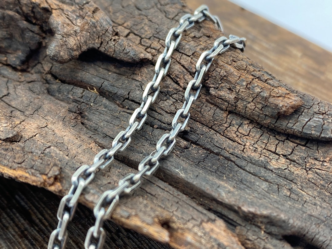 2.5mm Oxidized Silver Chain Cable Chain 925 Sterling Silver - Etsy