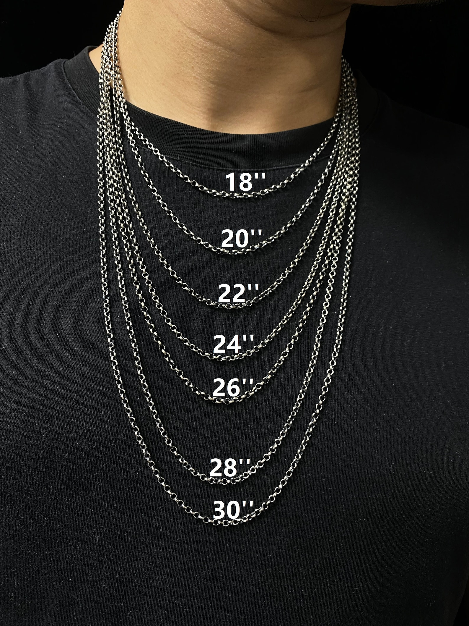 Bead Chain Bead Necklacsolid Silver 925 Chains 3mm 4mm 5mm - Etsy