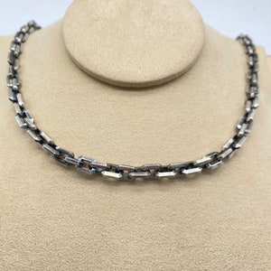 925 Silver Chain,rectangle Cable Chain,silver Necklace,mens Necklace ...