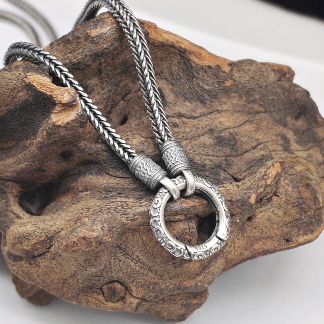 Mens Silver Chain Foxtail Chain Viking Necklace 925 Sterling Silver - Etsy