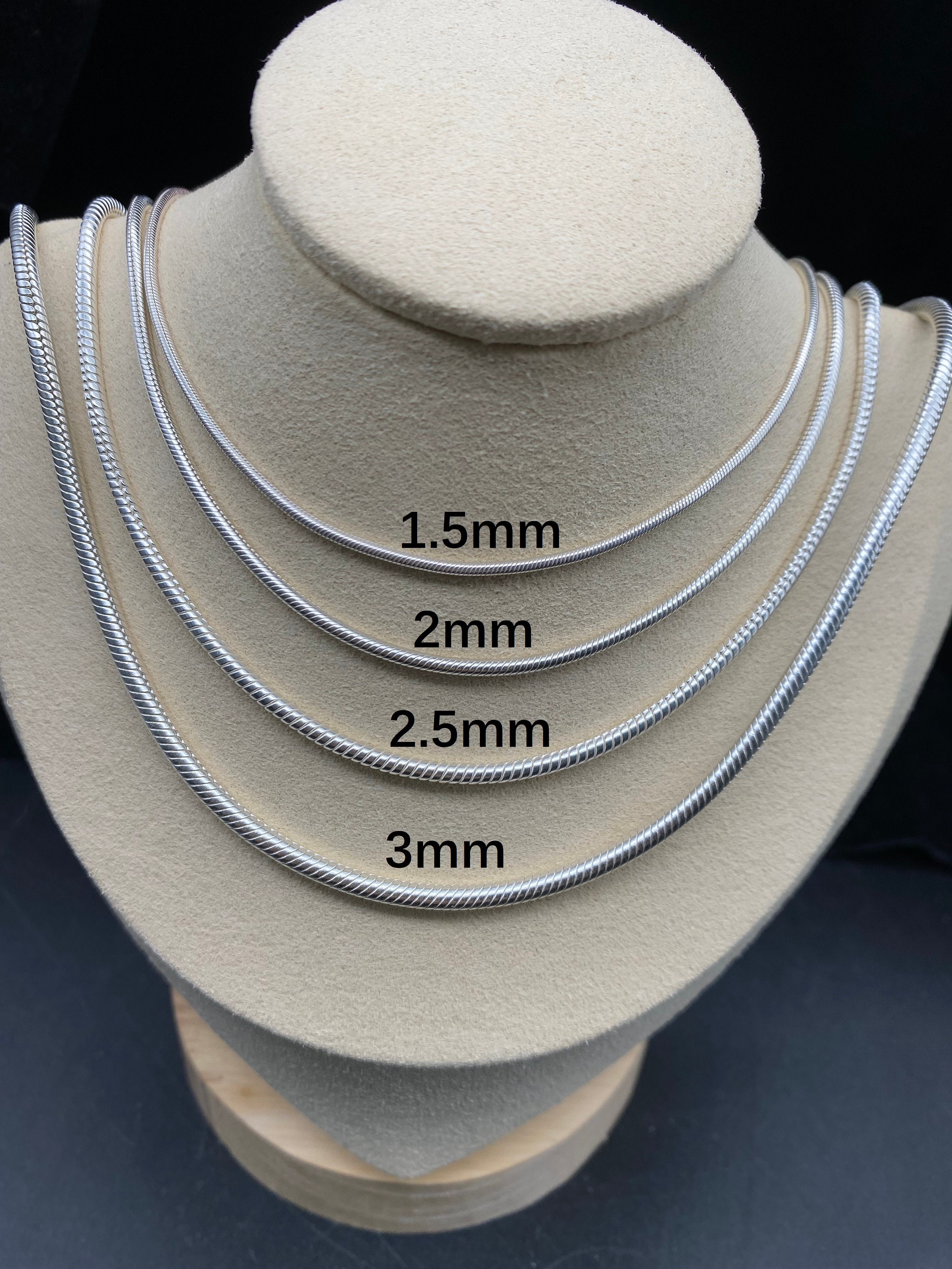 Snake Chainmens Necklace Silver Chain S925 Chains 1.5mm 2mm - Etsy