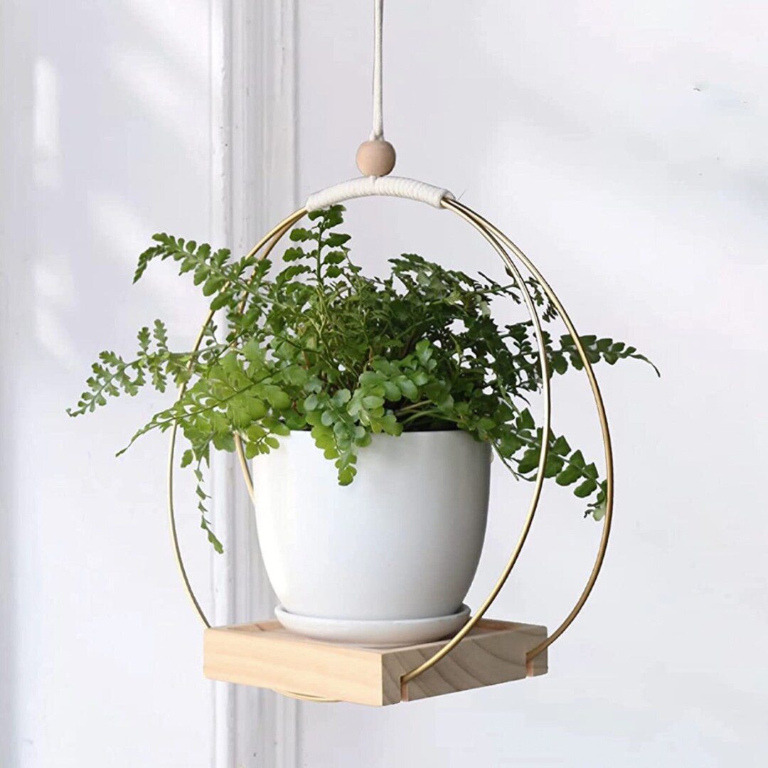 Hanging Plant Shelf Small Hanging Plant Stand Macrame - Etsy