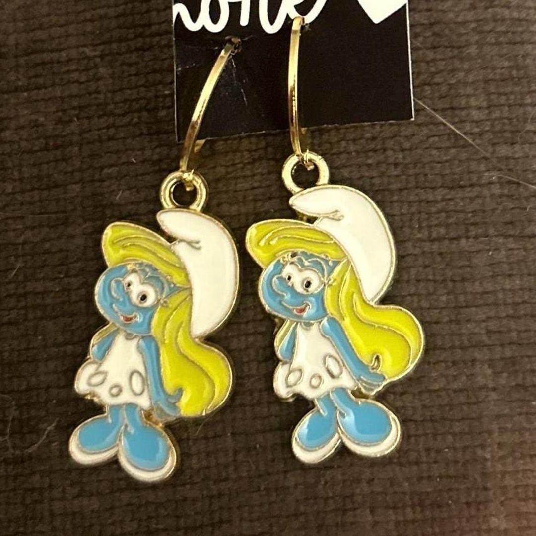 Handmade the Smurfs Smurfette Earrings - Etsy