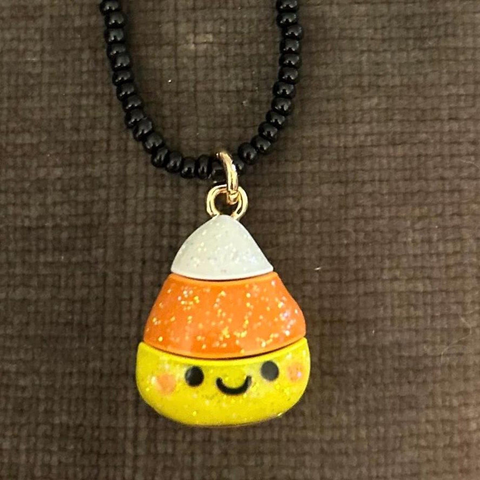 Handmade Halloween Cute Smiling Candy Corn Necklace - Etsy