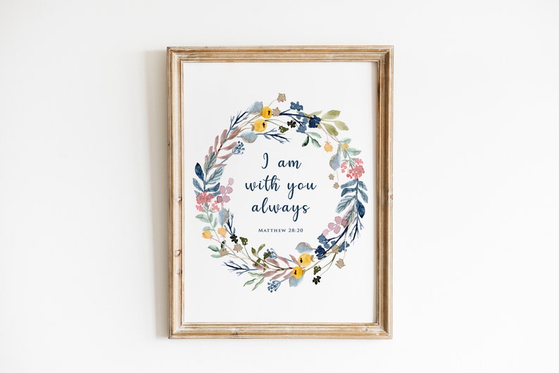Matthew 28:20 Scripture Wall Art Poster Print Bible Verse - Etsy India