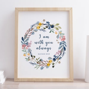 Matthew 28:20 Scripture Wall Art Poster Print Bible Verse - Etsy India