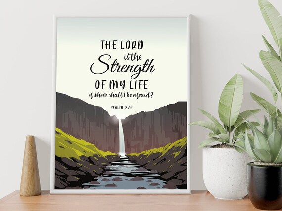 Psalm 27:1 Bible Verse Wall Art Printable Wall Art Landscape | Etsy