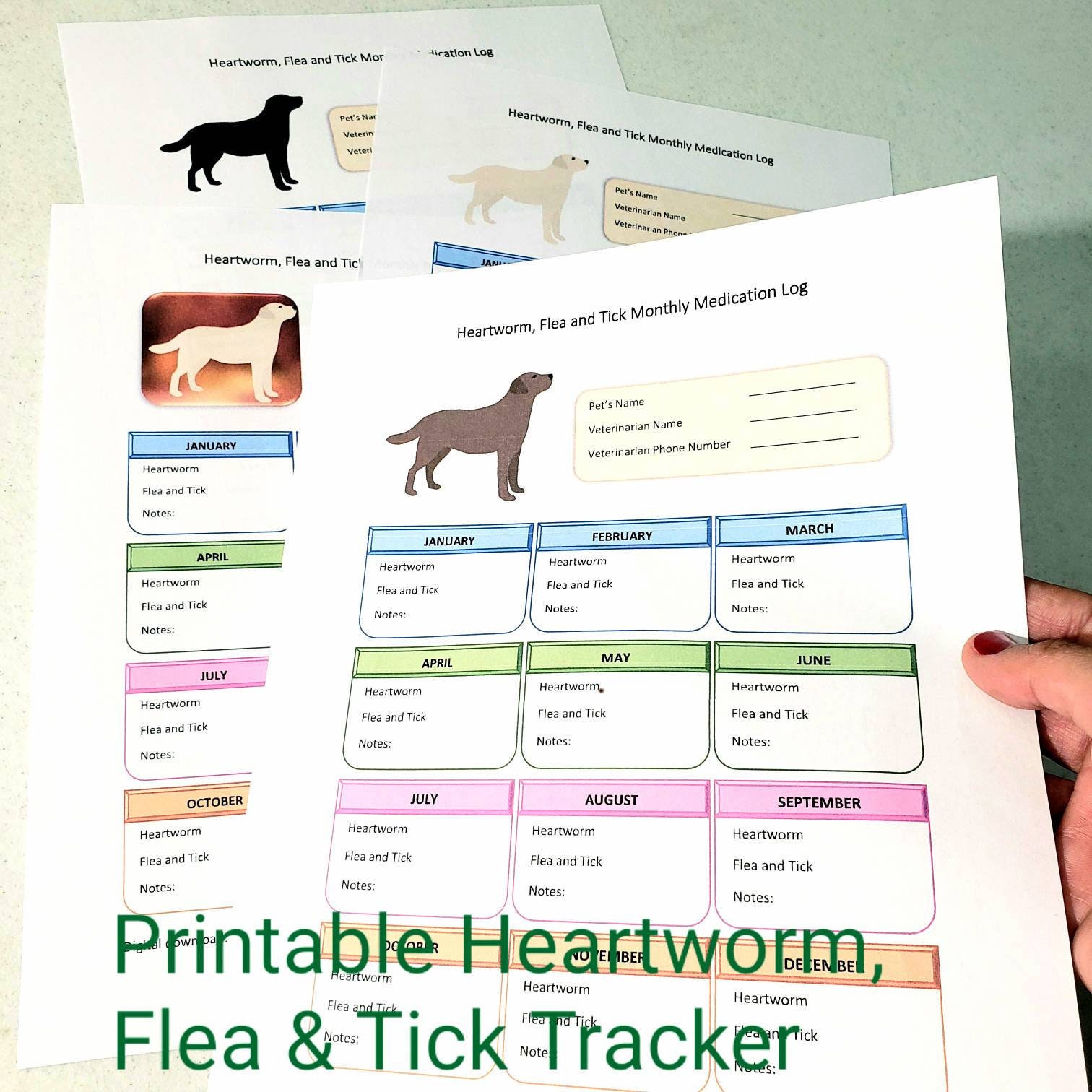 Pet Planner, Printable Labrador Flea and Tick Tracker, Pet Care Planner ...