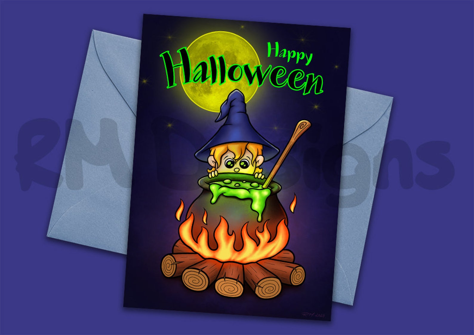 Printable Spooky Halloween Card Sticker Coloring Page - Etsy