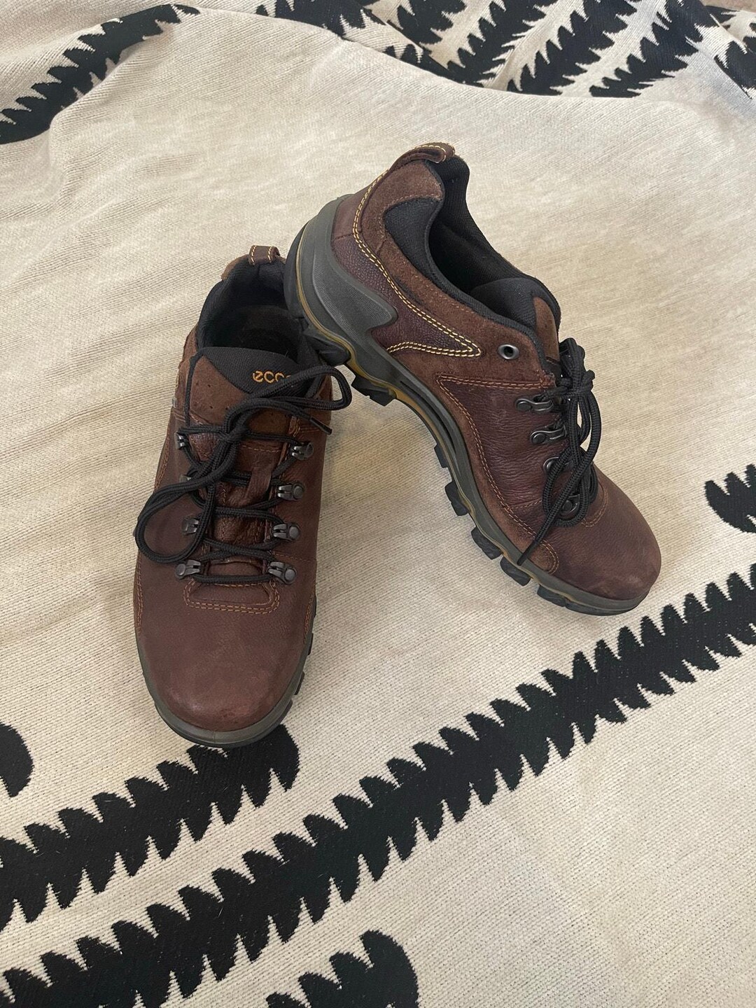 Ecco Women’s Brown Leather Receptor Technology Hiking Boots Size 40/9 ...