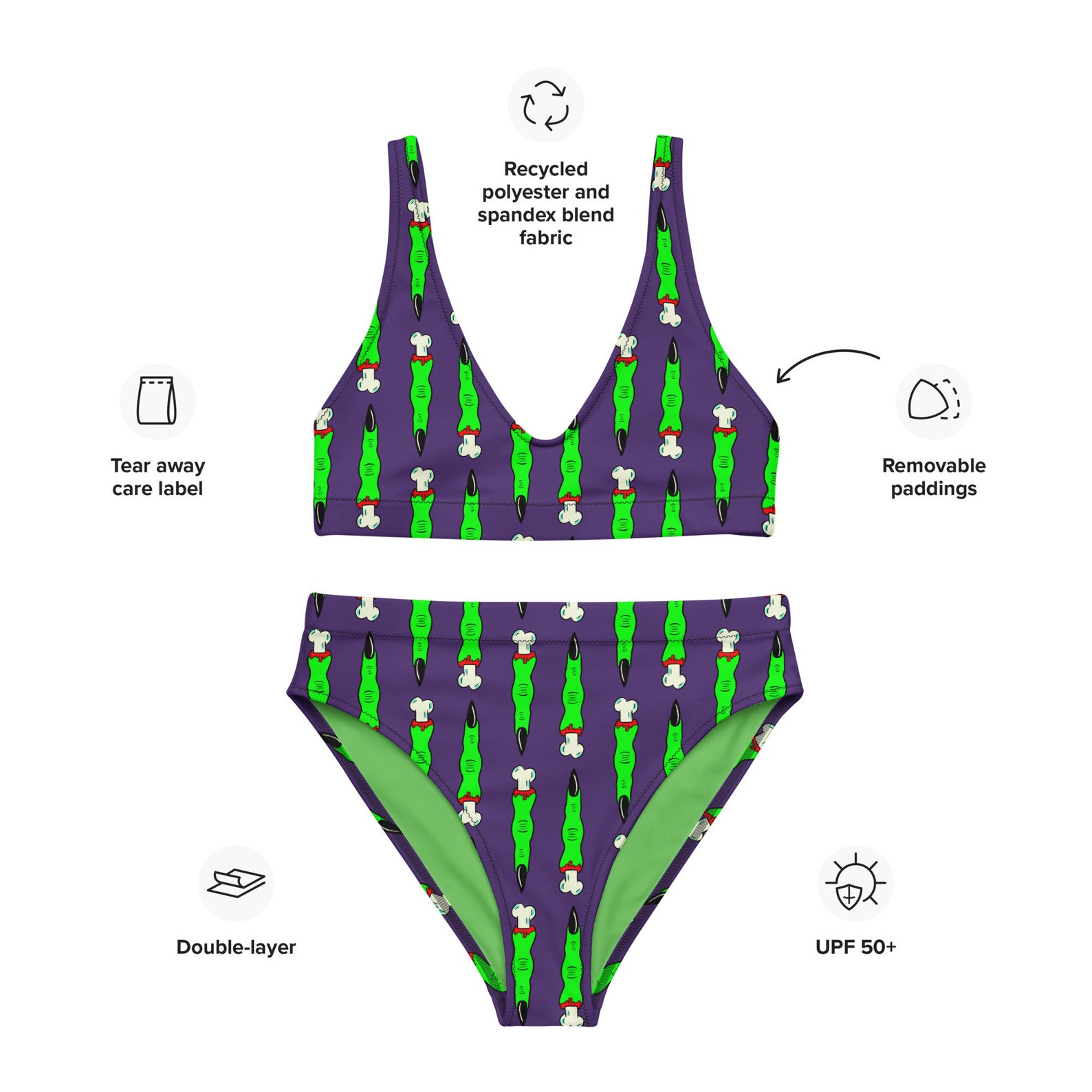 Witch Finger High-waisted Bikini Bottom - Etsy