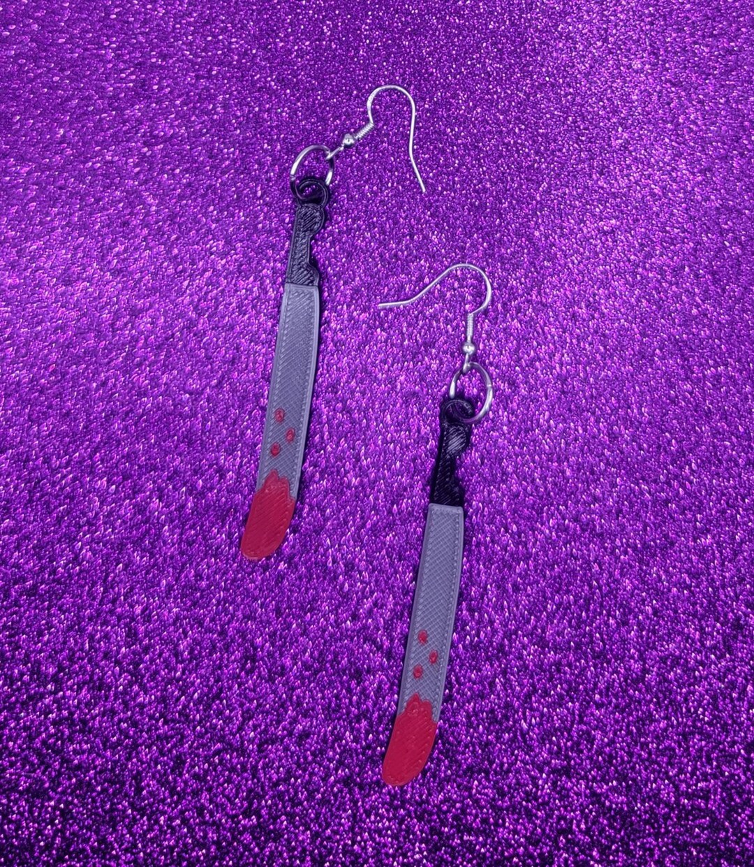 Machete Statement Earrings 3D Printed, Weird Earrings, Unique Earrings ...