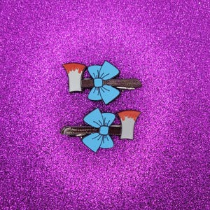 Bow Axe Horror Movie Hair Clips, Spooky Hair Accessories, 3D Printed ...