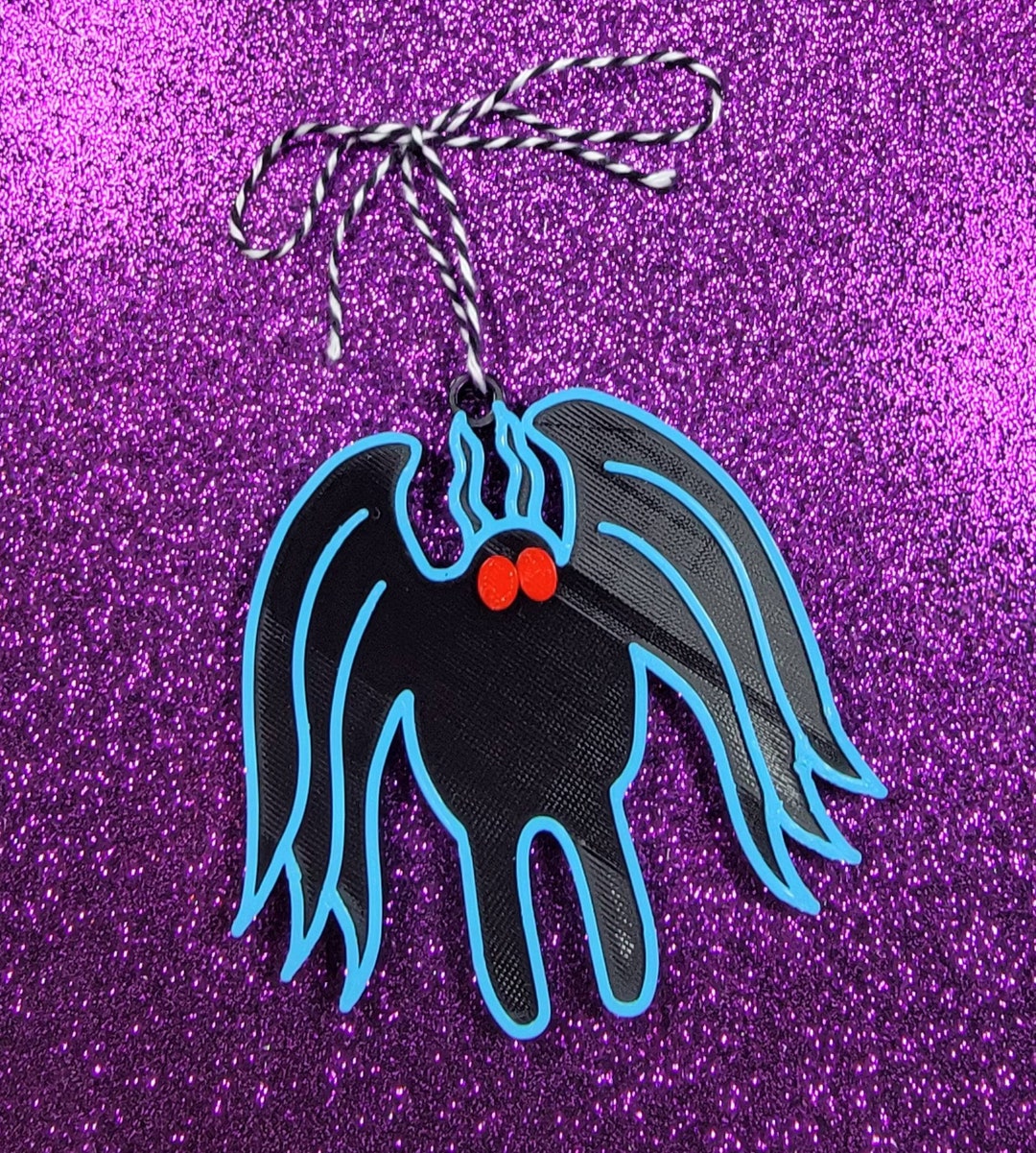 Mothman 3D Printed Cryptid Christmas Ornament, Spooky Holiday ...