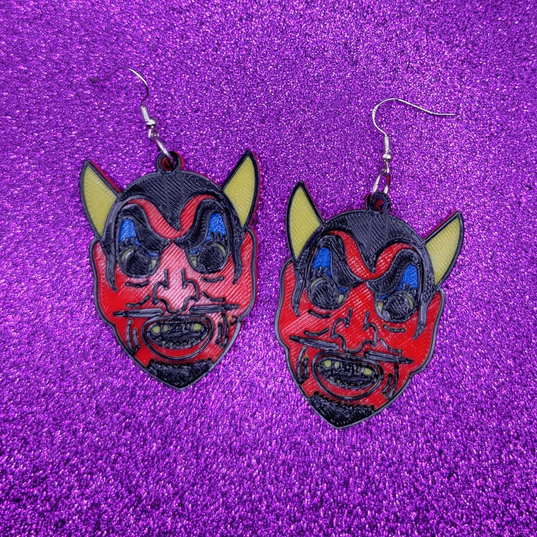 Devil Statement Earrings 3D Printed, Weird Earrings, Unique Earrings ...