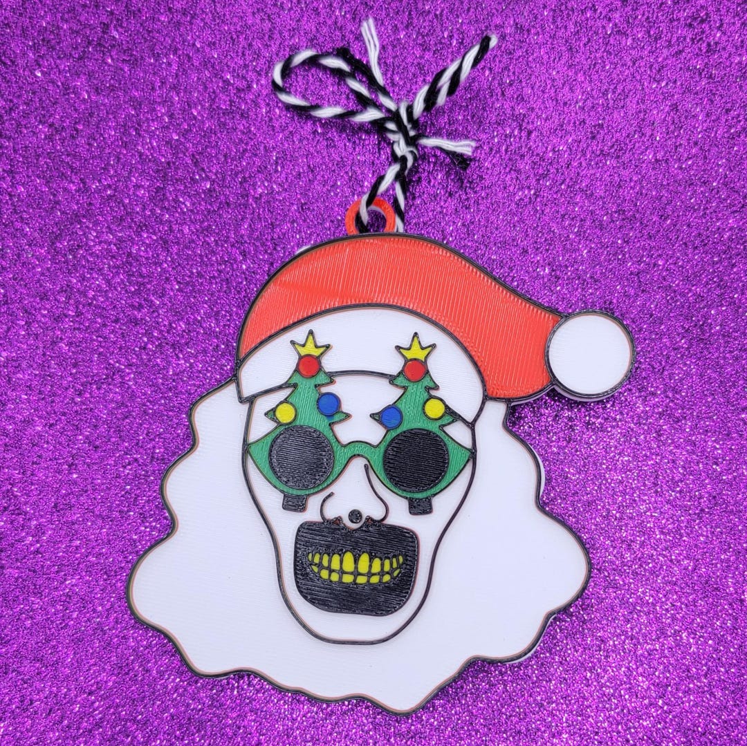 Santa Horror Movie Clown 3D Printed Spooky Christmas Ornament - Etsy
