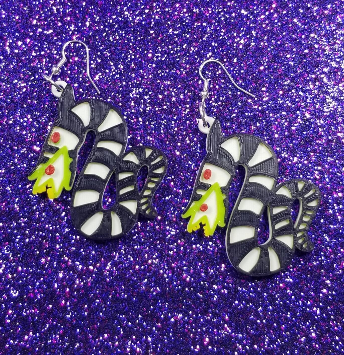 Sandworm Statement Earrings 3D Printed Weird Earrings Unique - Etsy