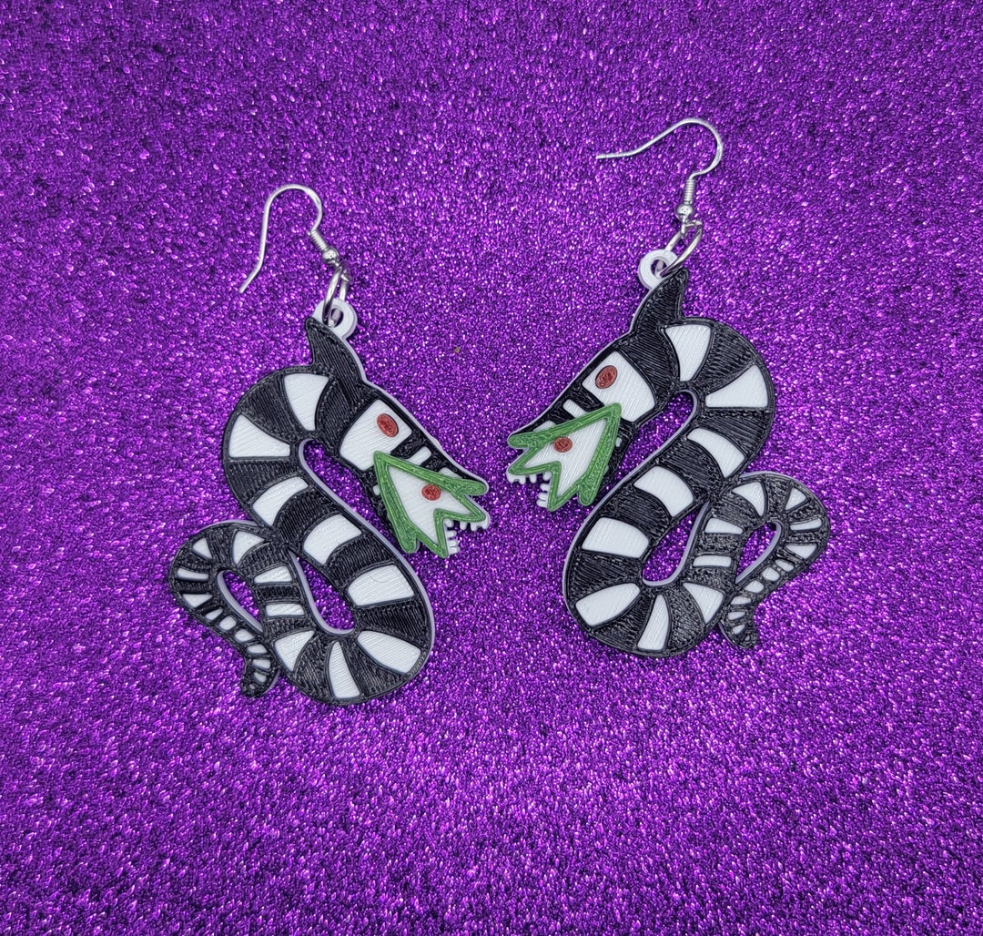 Sandworm Statement Earrings 3D Printed, Weird Earrings, Unique Earrings ...