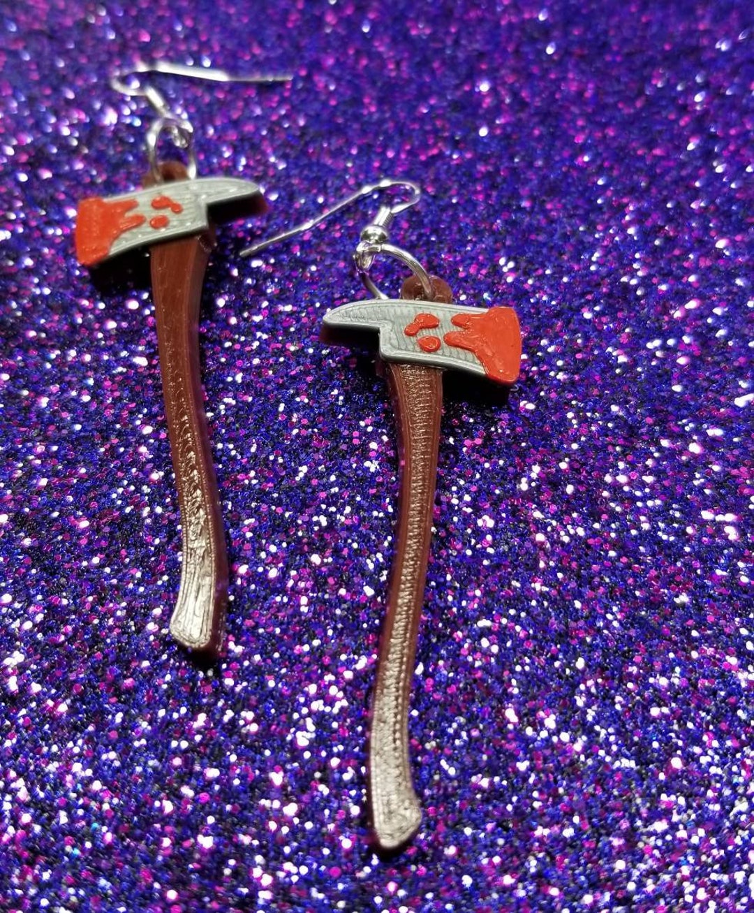 40 Whacks Bloody Axe Statement Ohrringe 3D Gedruckt Seltsame - Etsy.de