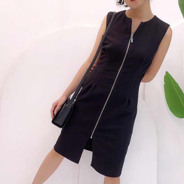 Front Zipper Dress - Etsy