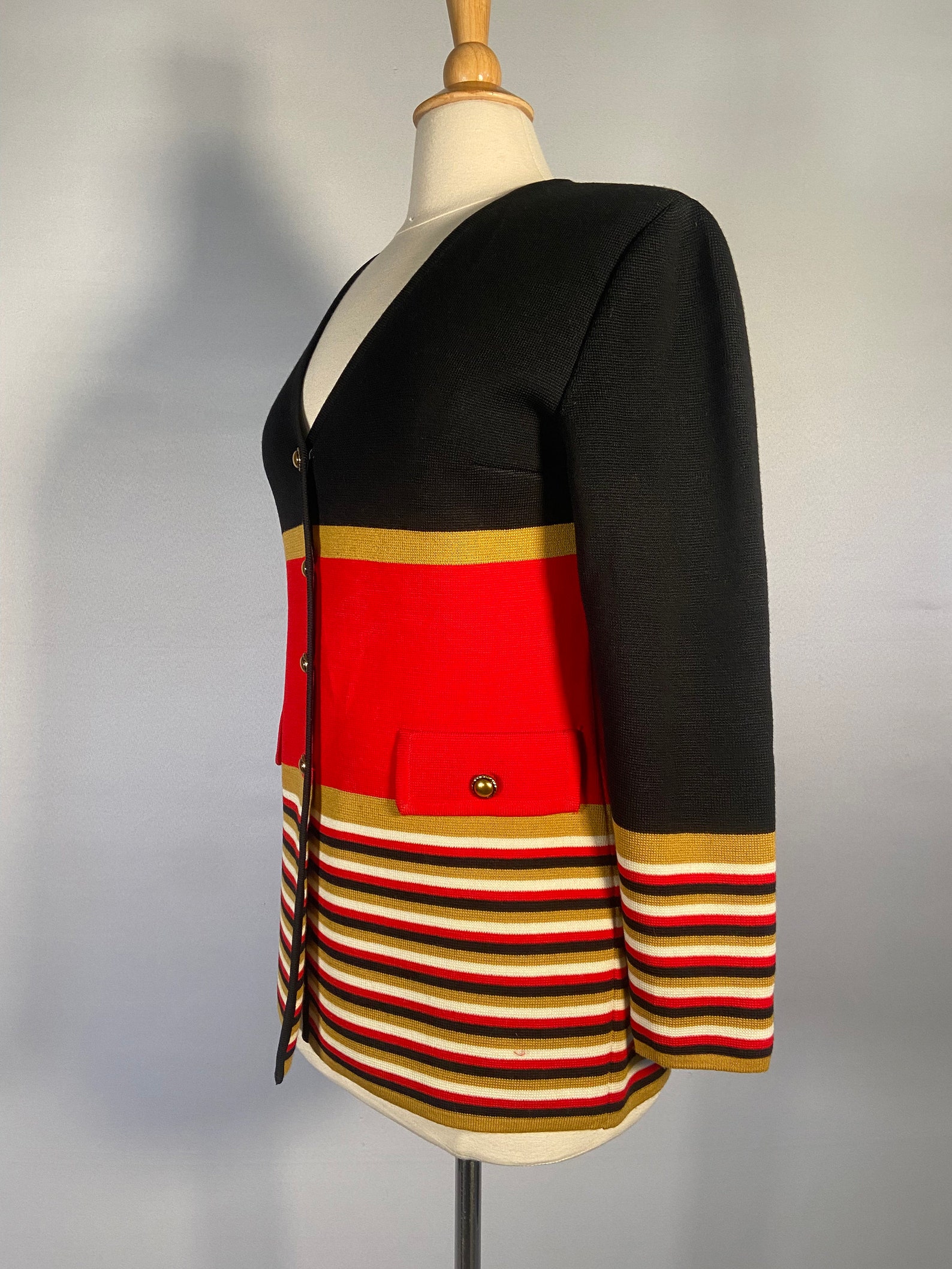 1960s Interlocking Striped Cardigan by Keiger LTD - Etsy