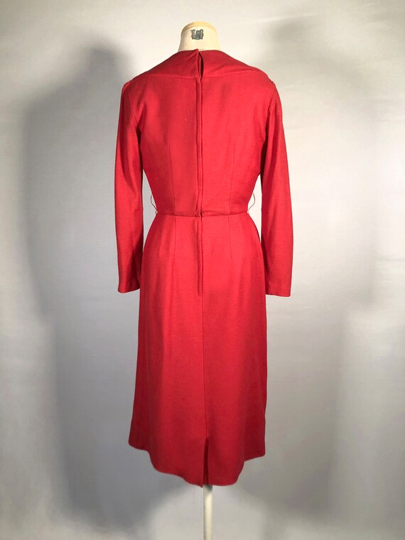 1950s Red Wool Dress by Eloise Curtis - Gem