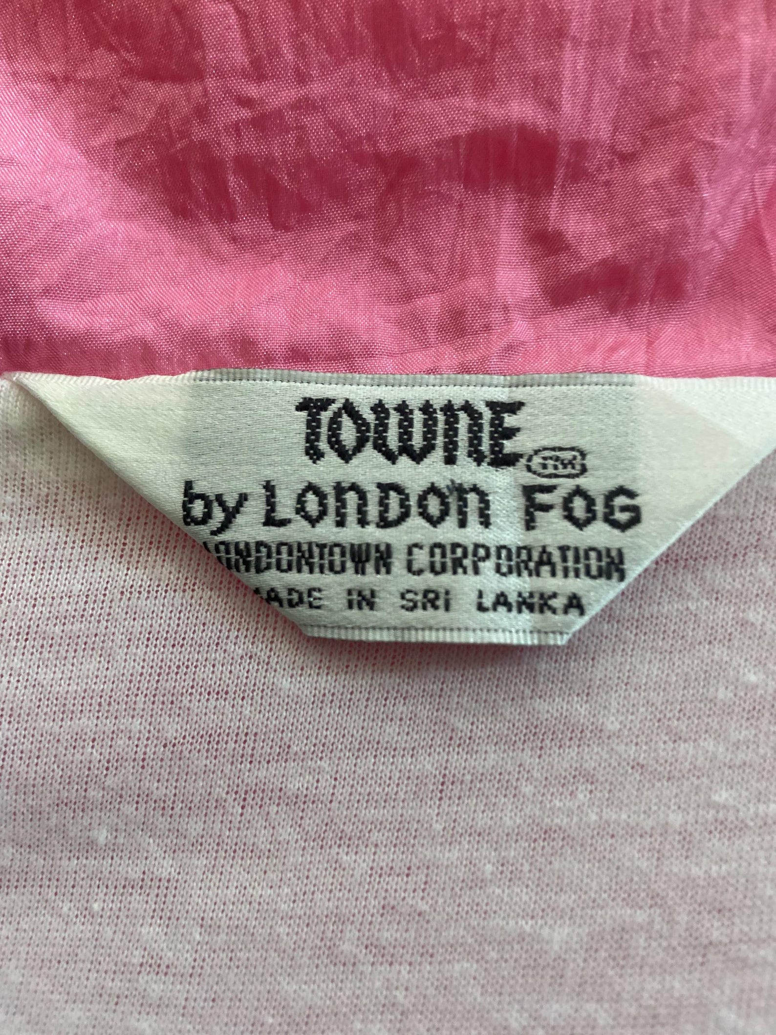 1980s Pink Nylon Jacket With Modernist Appliqué by Towne - London Fog ...