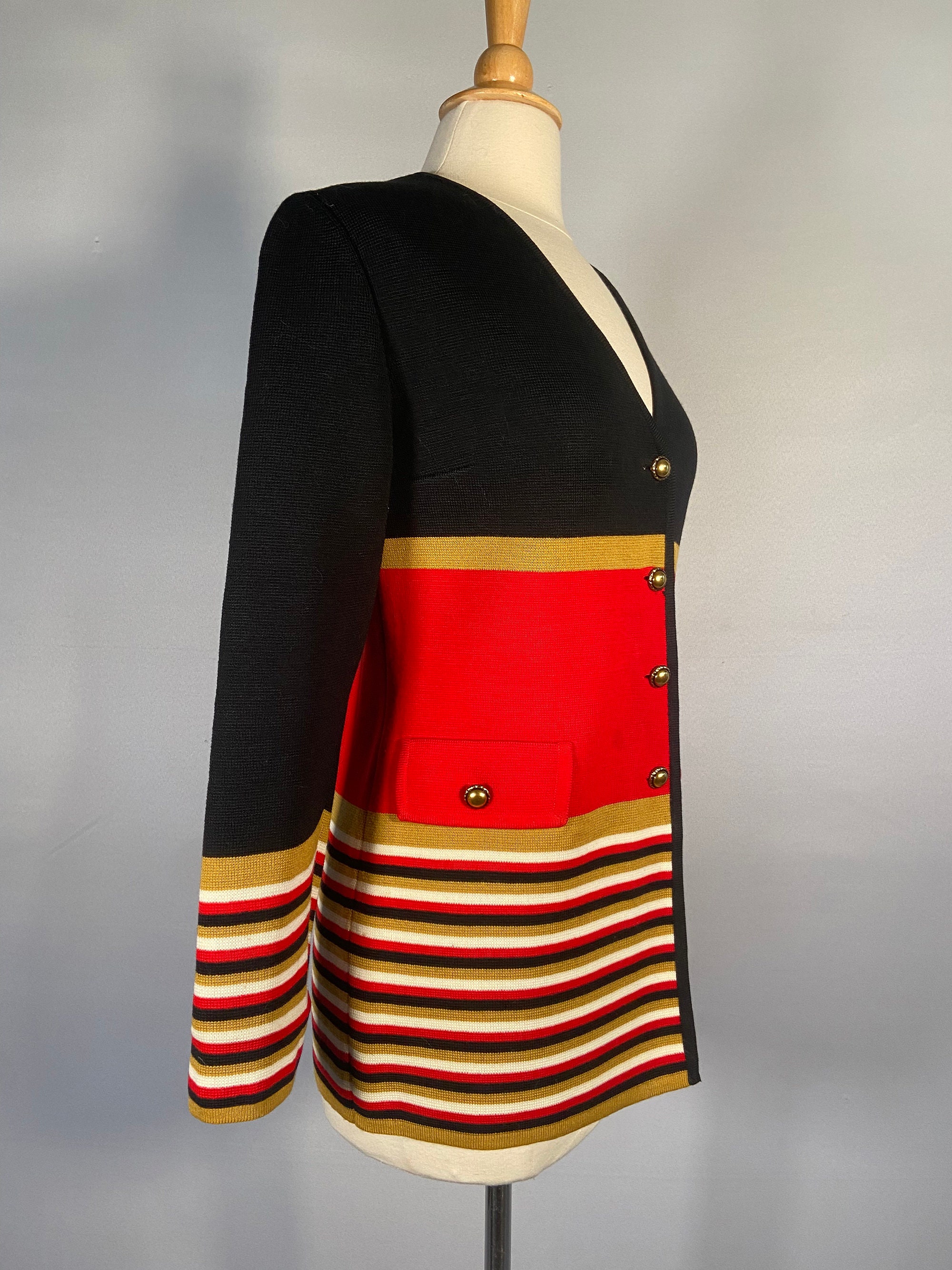 1960s Interlocking Striped Cardigan by Keiger LTD - Etsy