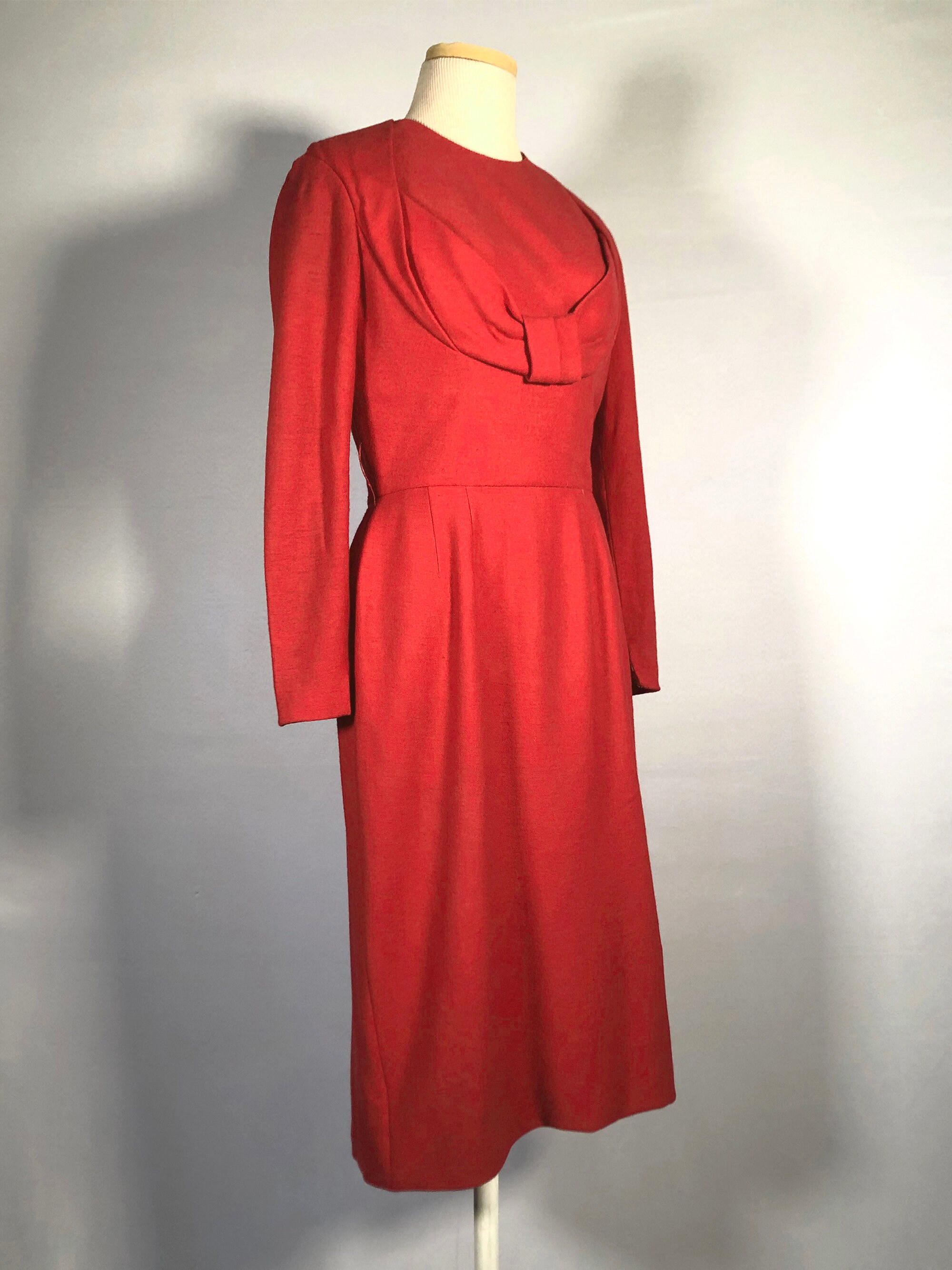 1950s Red Wool Dress by Eloise Curtis - Etsy